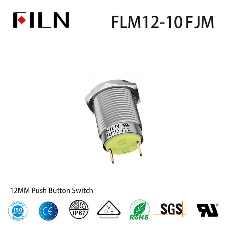 Great Small Push Button Switch.12MM 2PIN Metal IP65 Momentary Small ...