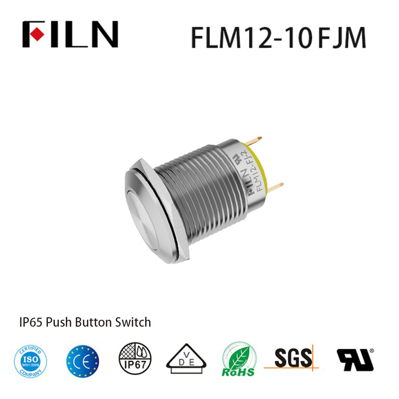 Great Small Push Button Switch.12MM 2PIN Metal IP65 Momentary Small ...