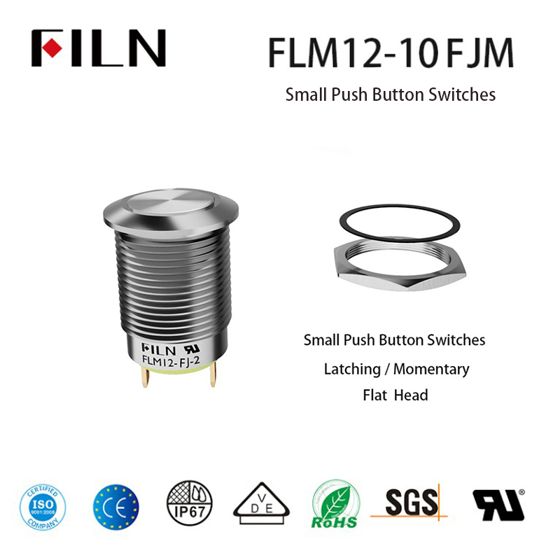 Great Small Push Button Switch.12MM 2PIN Metal IP65 Momentary Small ...