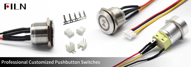 Customized 12V Push Button Switch with wires and 2.54mm Terminals